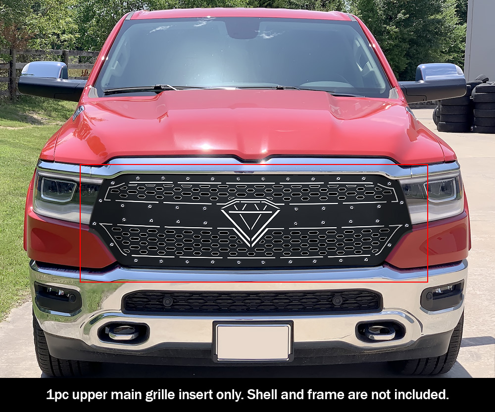 Fits 2019-2021 Dodge Ram 1500 Main Upper Stainless Double Layer Grille ...