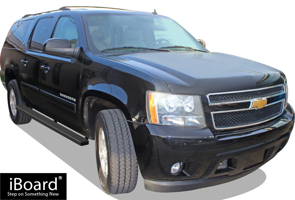 iBoard Side Steps Nerf Bars 4" Black Fit 00-14 Chevy/GMC Suburban 3/4 ...