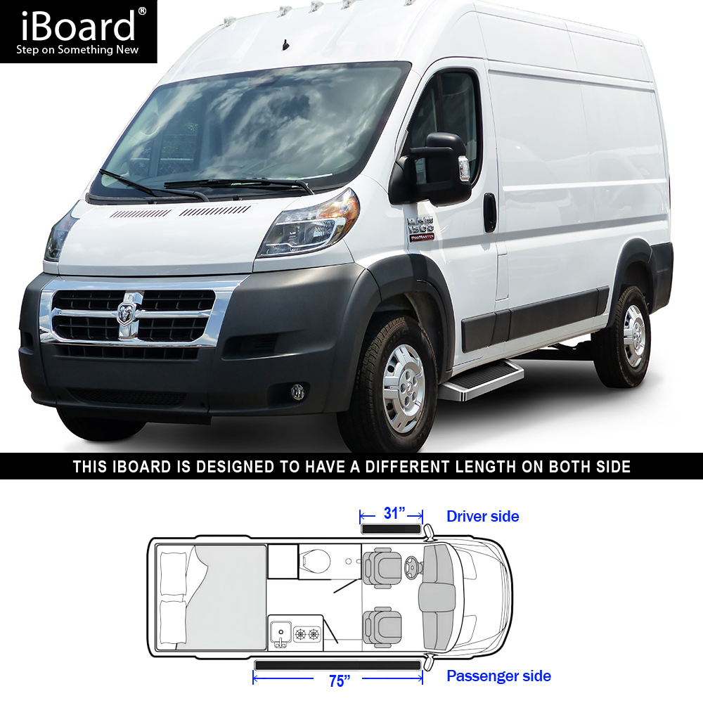 iBoard Running Boards 6 inches Silver Fit 14-21 Dodge ProMaster 118in ...