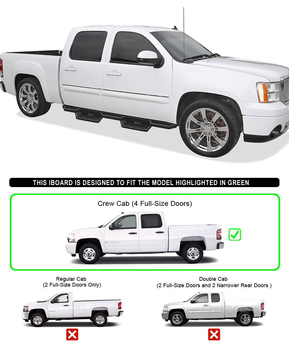 iArmor Off-Road Drop Steps Armor Fit 01-07 Chevy Silverado GMC Sierra ...