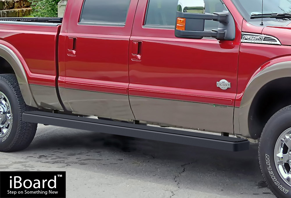 5" Wheel-to-Wheel Black Side Steps Fit 99-16 Ford F-250/F-350 Crew Cab ...