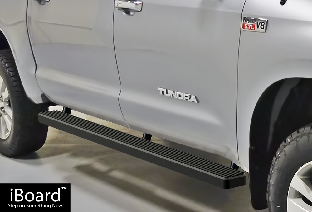 Premium 4" Black iBoard Side Steps Fit 07-21 Toyota Tundra CrewMax Cab